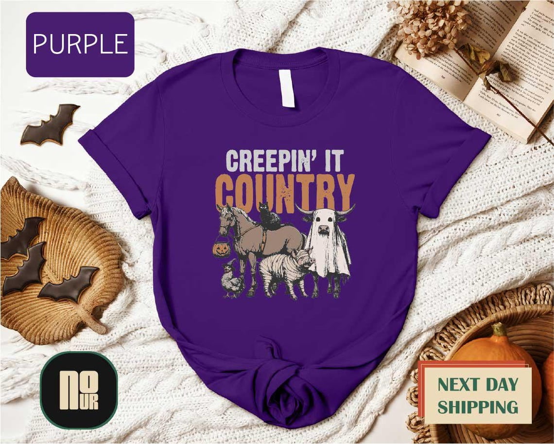 Creepin' It Country Season Shirt, Country Fall Tee, Western Ghost Shirt ...