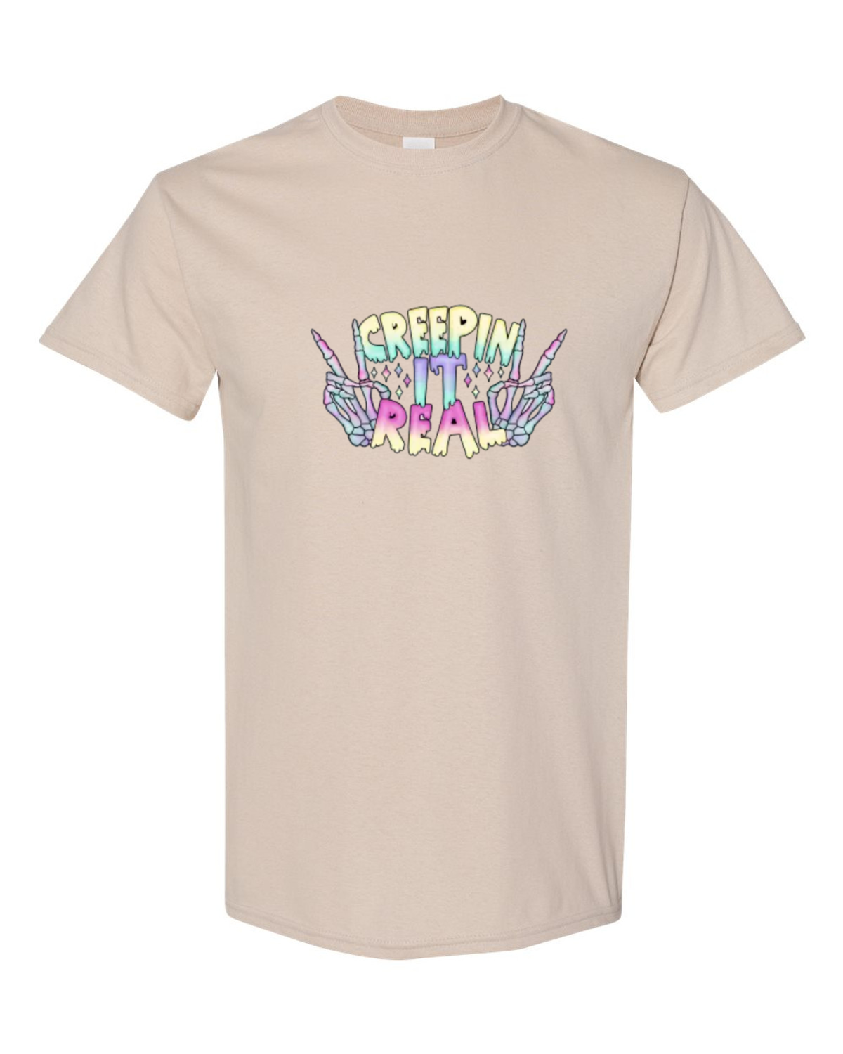 Creepin It Real Skeleton Peace Sign Groovy Graphic Halloween Unisex T ...