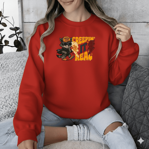 Creepin It Real Witch Hat And Funny Quote Autumn Fun Cozy Sweatshirt ...