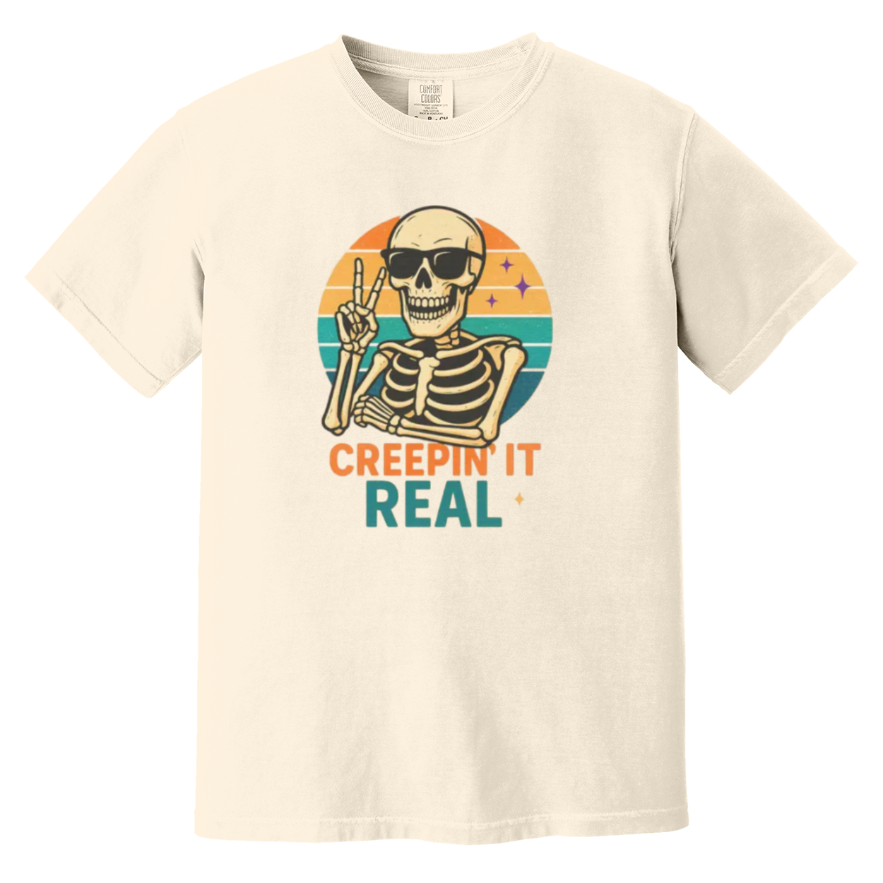 Creepin Real Skeleton Theme With Mood Style Comfort Color T-Shirt, for ...