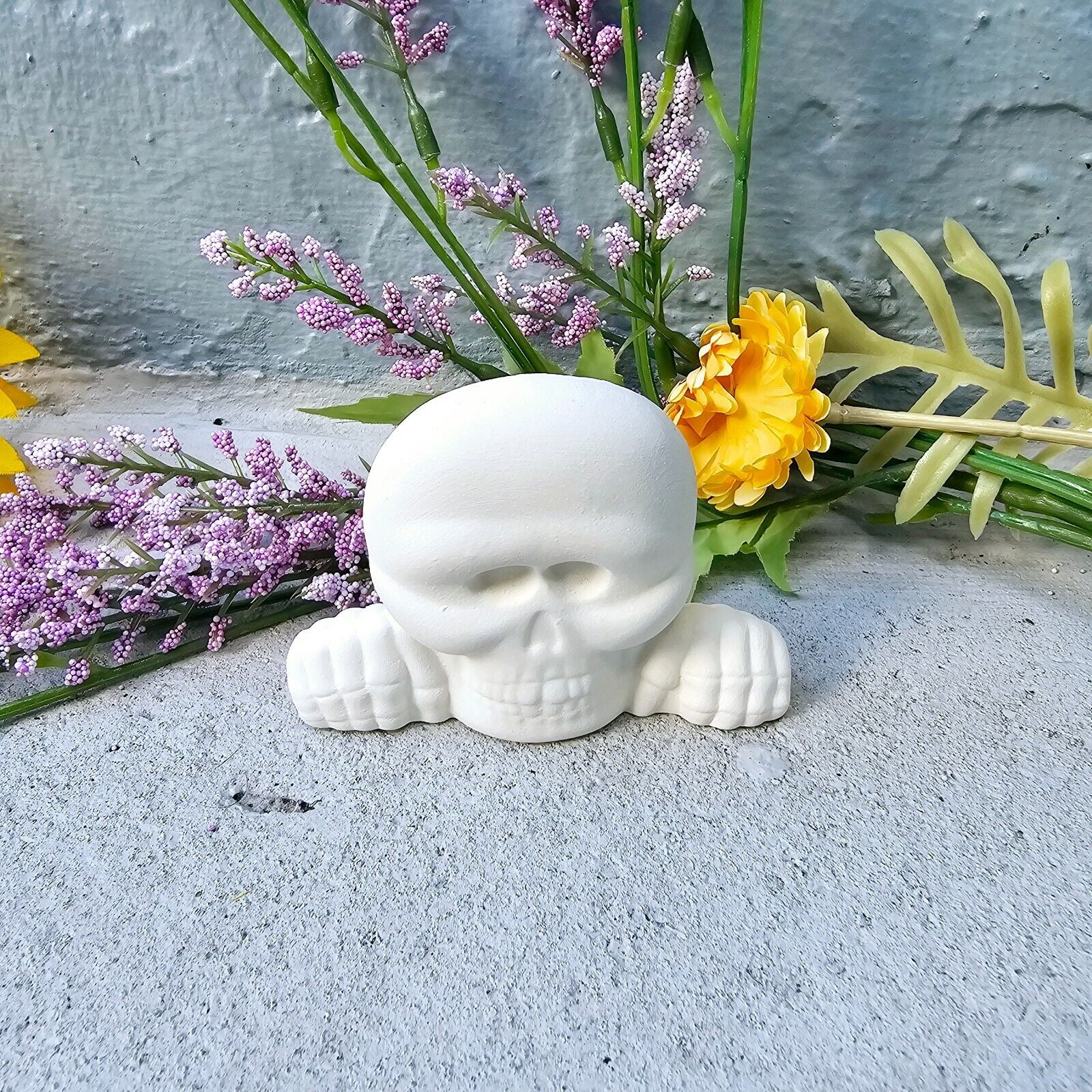 Creeping Skull Halloween 3.5" IN STOCK Ceramic Bisque Ready To Paint ...