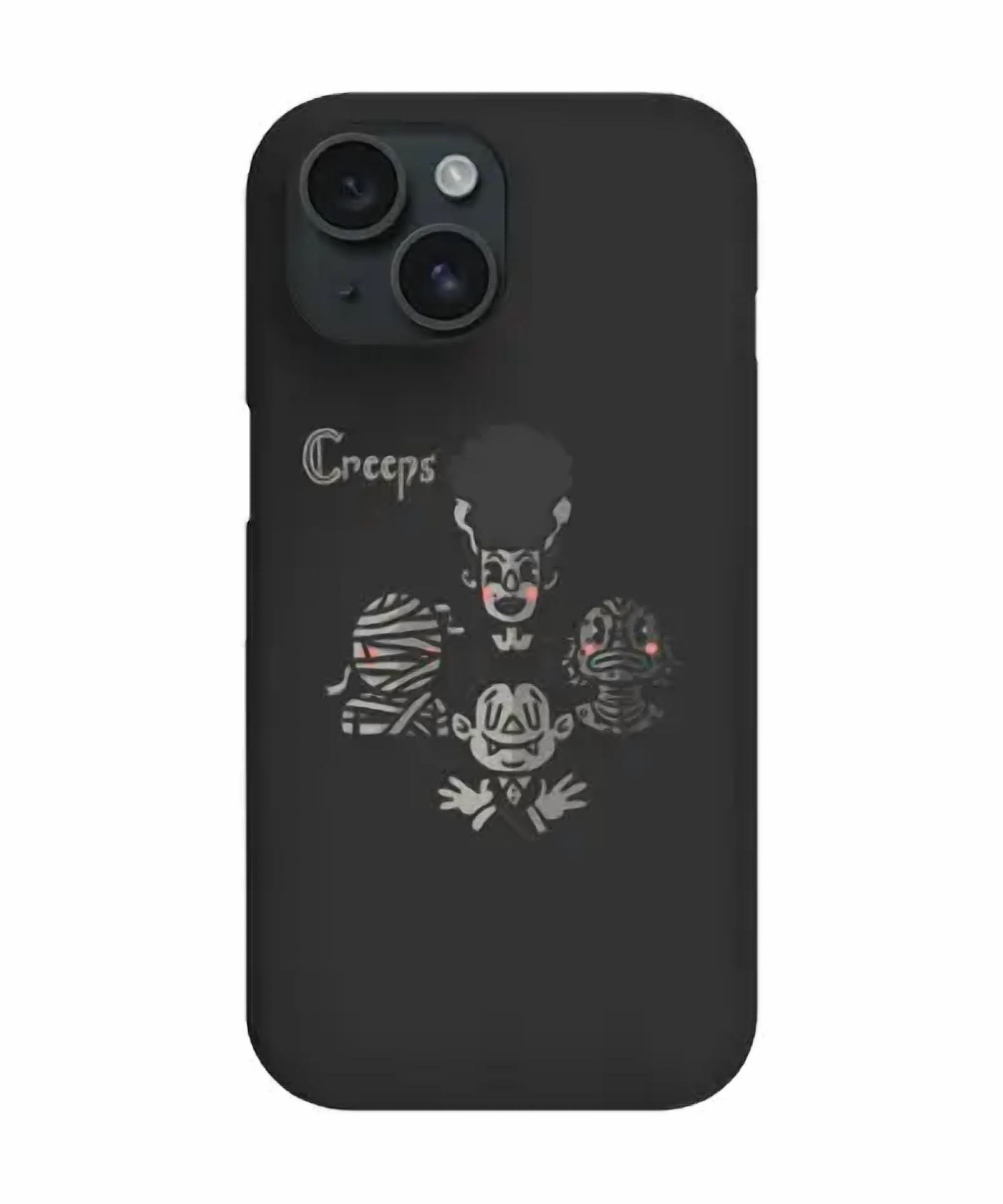 Creeps Spooky Horror Monster Pattern Phone Case for iPhone 16 15 14 13 ...