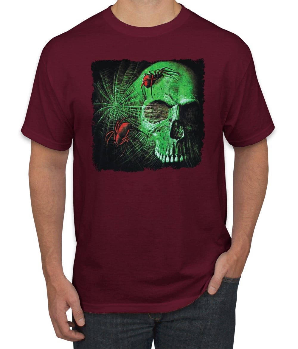 Creepy Bug Insect Skeleton Skull Face Fashion Graphic T-Shirt, Maroon ...