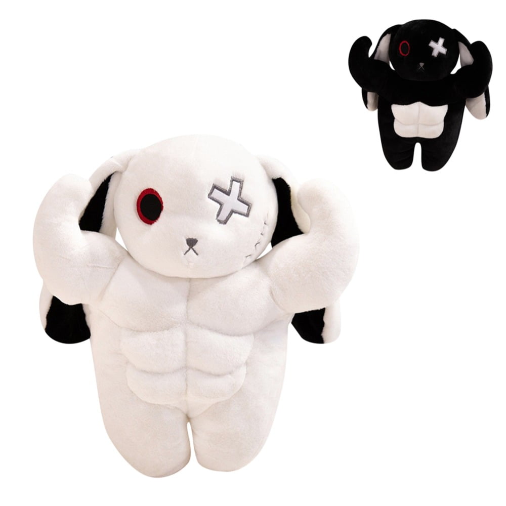 Creepy Bunny Plush Toy, Gothic Muscle Rabbit Plush Stuffed Pillow ...