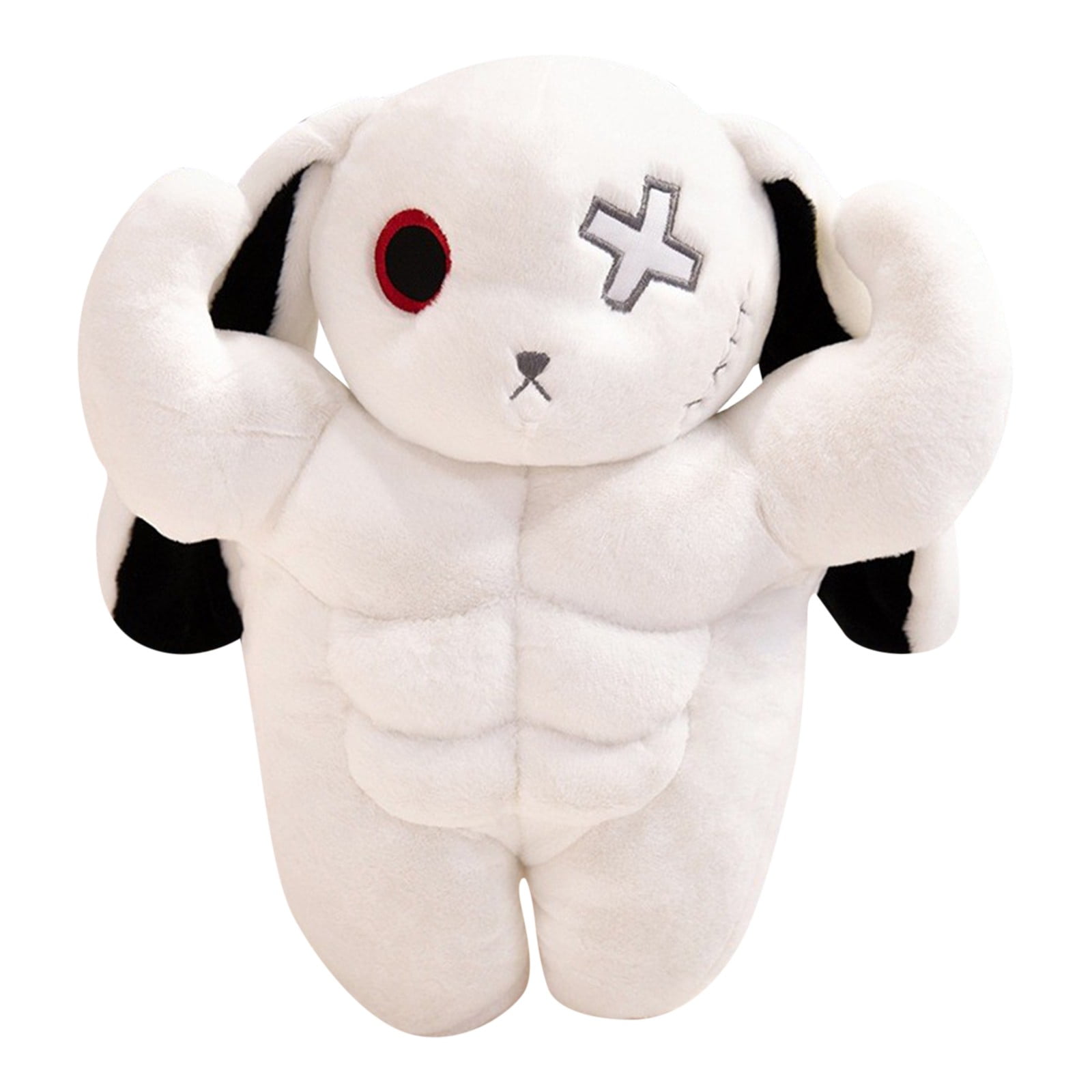 Creepy Bunny Plush Toy, Muscle Rabbit Plush with Gothic Style, Furry ...