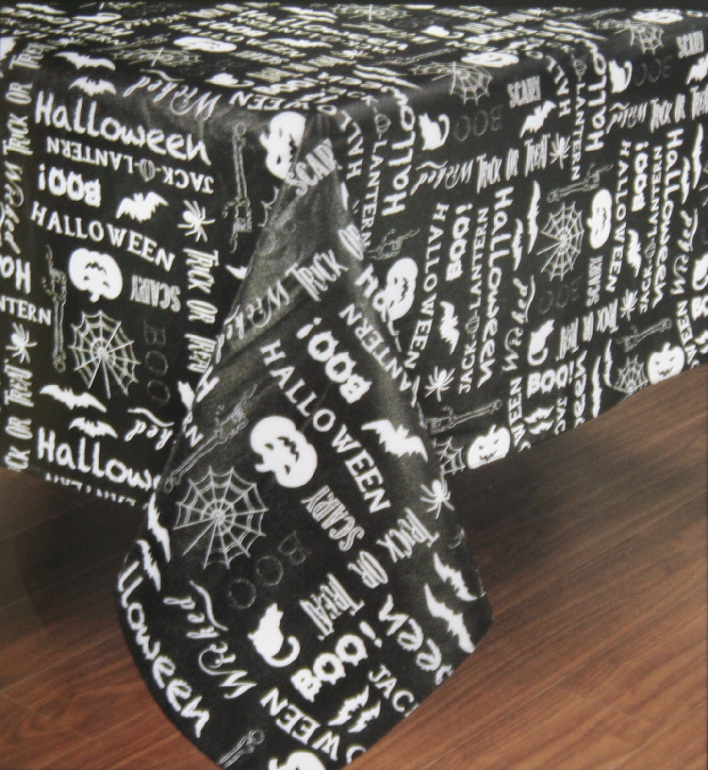 Creepy Chalkboard Halloween Vinyl Tablecloth (Oblong - 60" x 84 ...