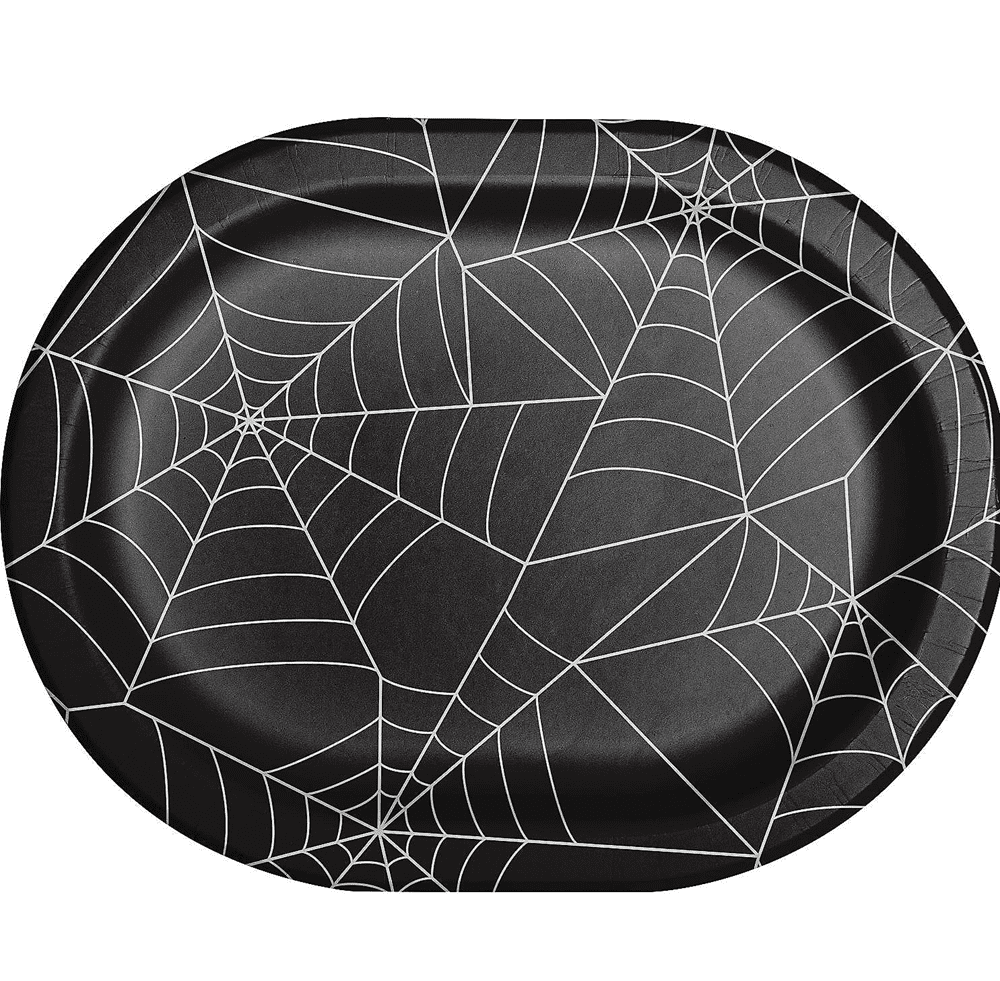 Creepy Characters Halloween Spider Webs Oval Paper Dinner Plates – 24 ...