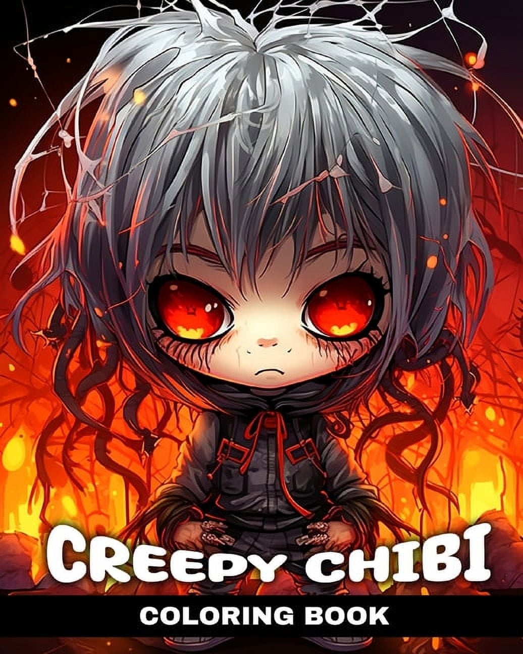 Creepy Chibi Coloring Book: Horror Kawaii Coloring Pages with Creepy ...
