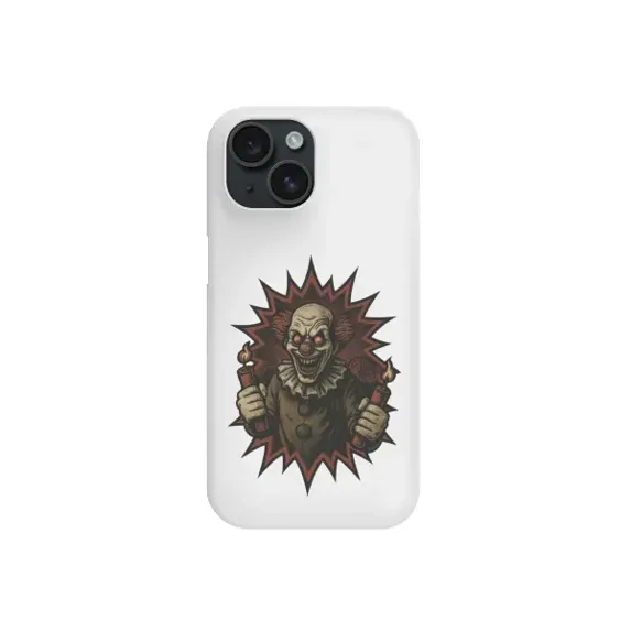 Creepy Clown Carnage Retro Horror Phone Case for iPhone 16 15 14 13 12 ...