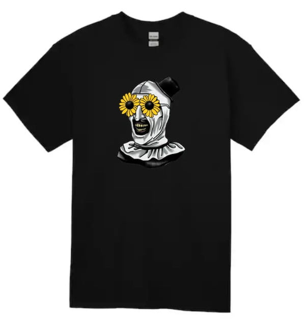 Creepy Clown With Glasses Horror Villain Scary Movie Graphic Print T ...
