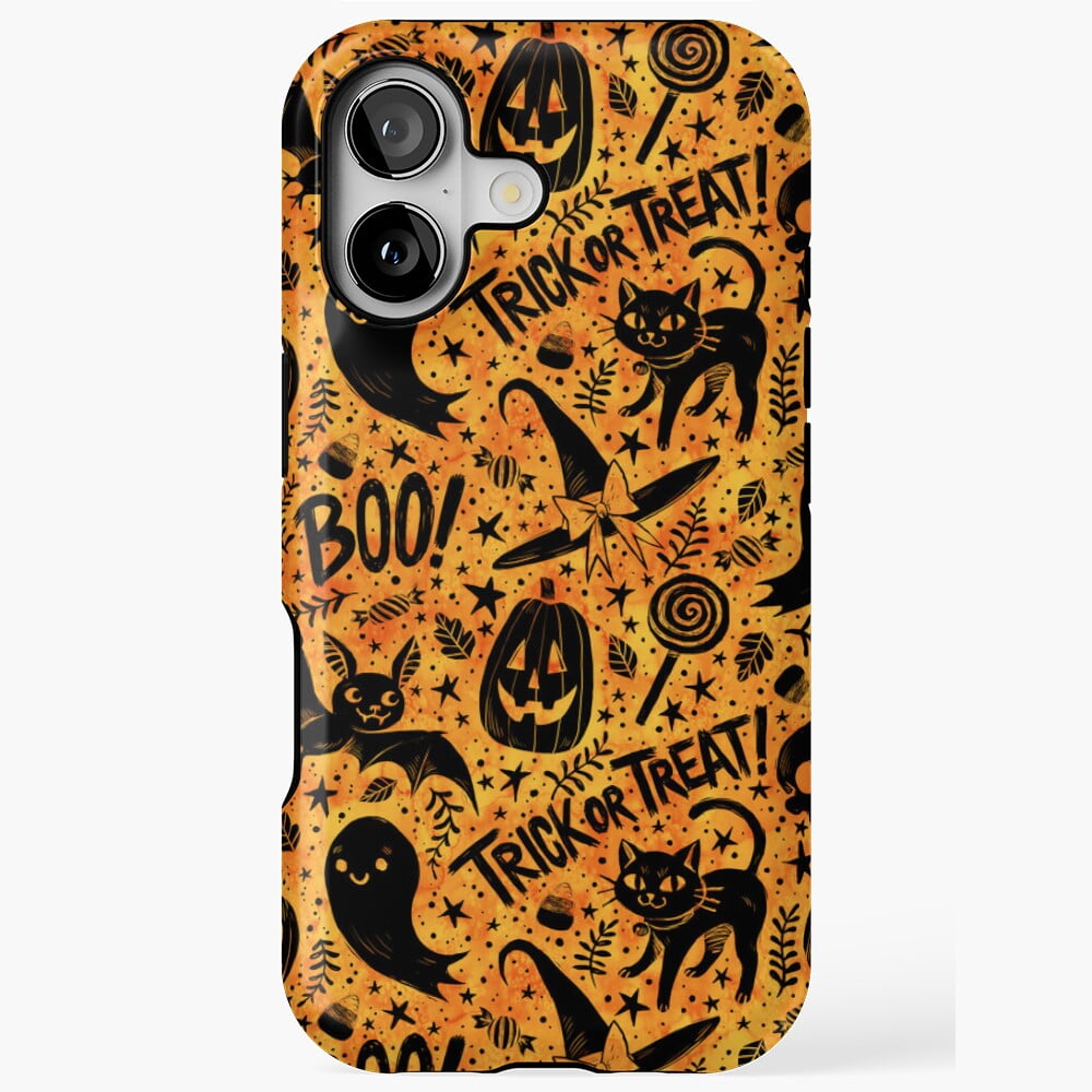 Creepy Cute Halloween Orange Funny Ghost Pumpkin October Holiday iPhone ...