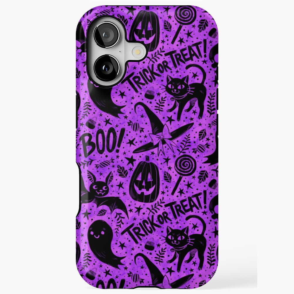 Creepy Cute Halloween Purple Funny Ghost Pumpkin October Holiday iPhone ...