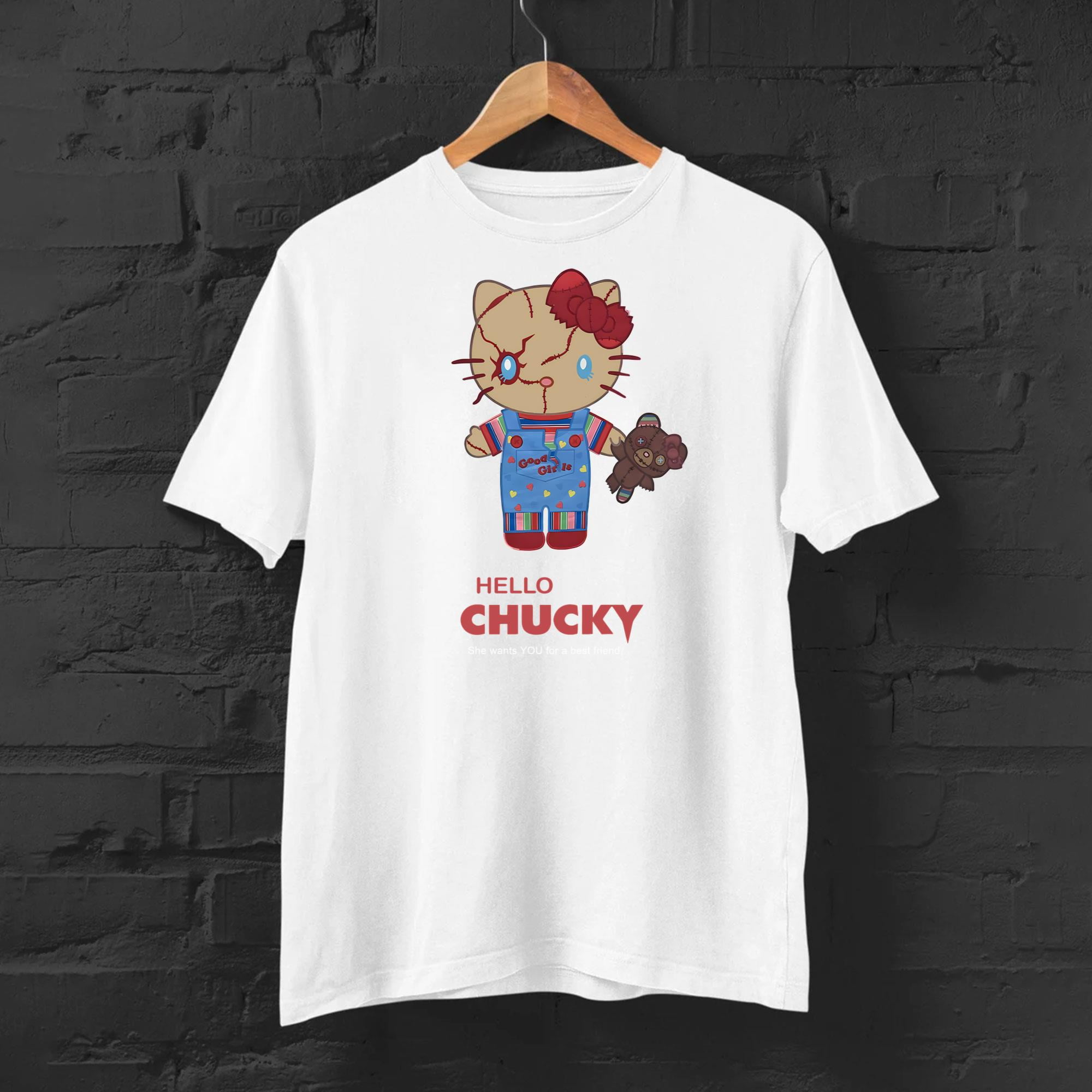Creepy Cute Mashup Shirt – Horror Doll Meets Cartoon Graphic Tee New ...