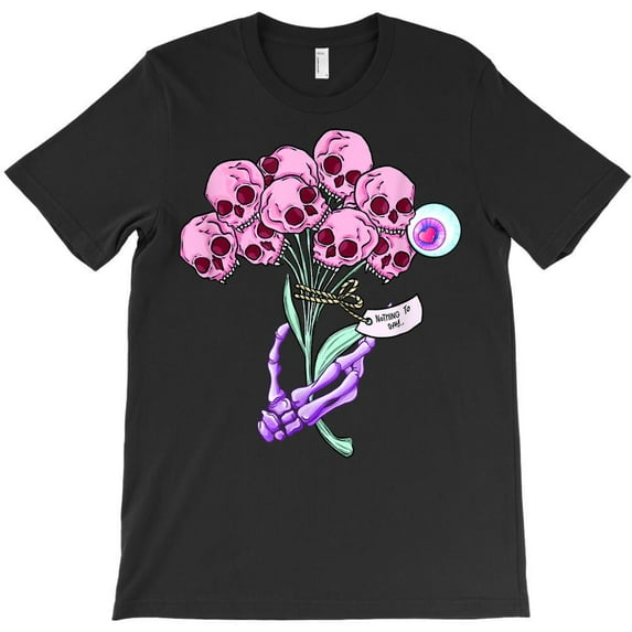 Creepy Cute Pastel Goth Flowers Skeleton Skeleton Head Horror Graphic ...