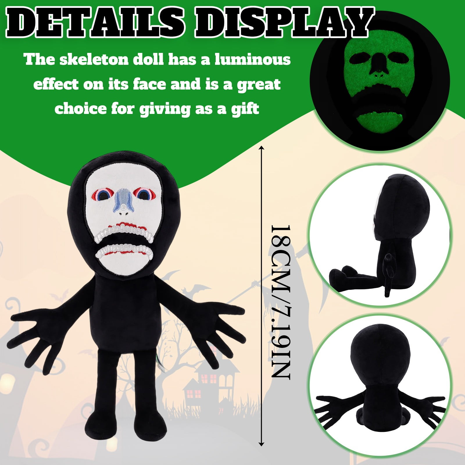 Creepy Cute The Mourner Plush 7in Scary Stuffed Animal Halloween Gift ...