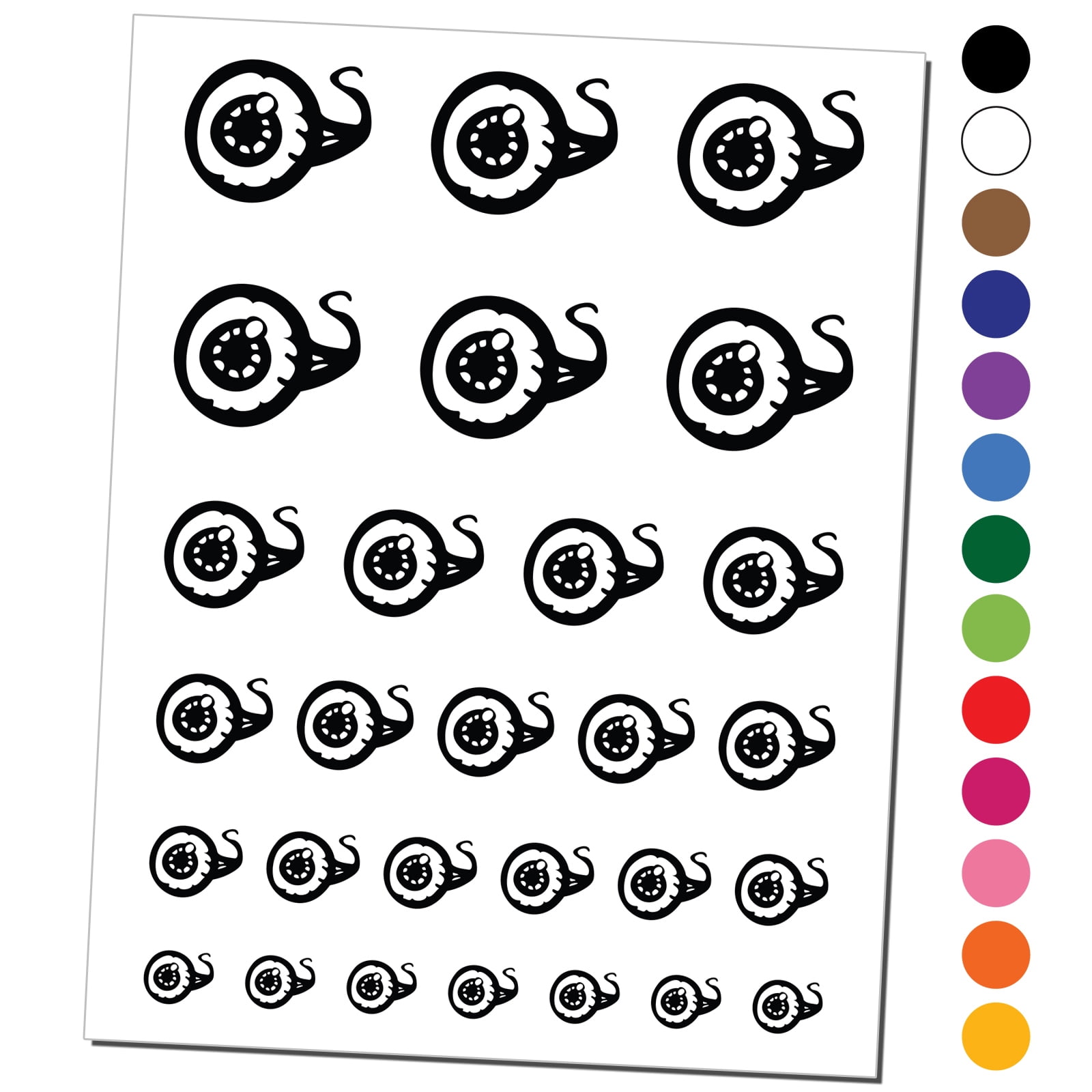 Creepy Eyeball Spooky Water Resistant Temporary Tattoo Set Fake Body ...