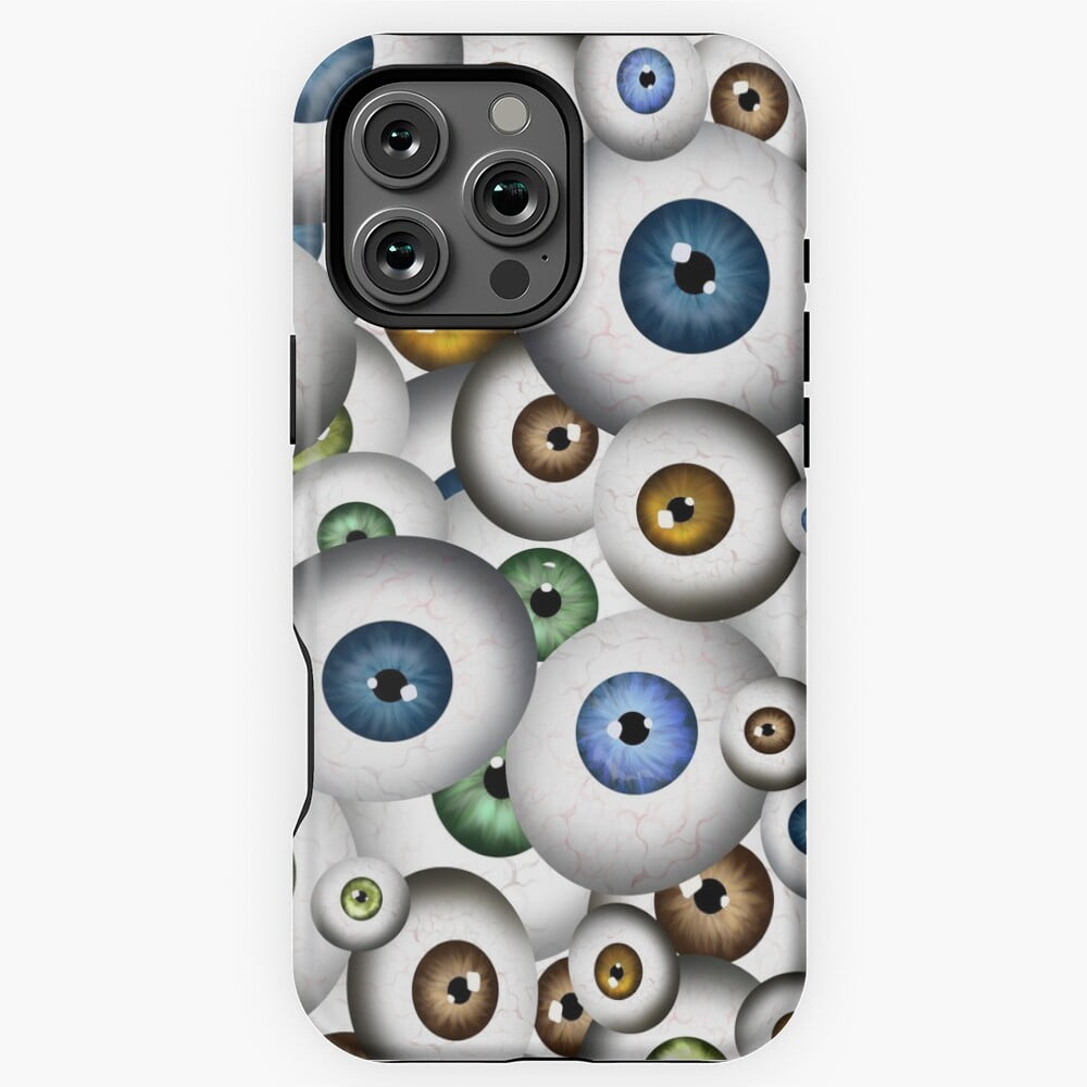 Creepy Eyeballs Spooky Pattern Phone Case for iPhone 16 15 14 13 12 11 ...
