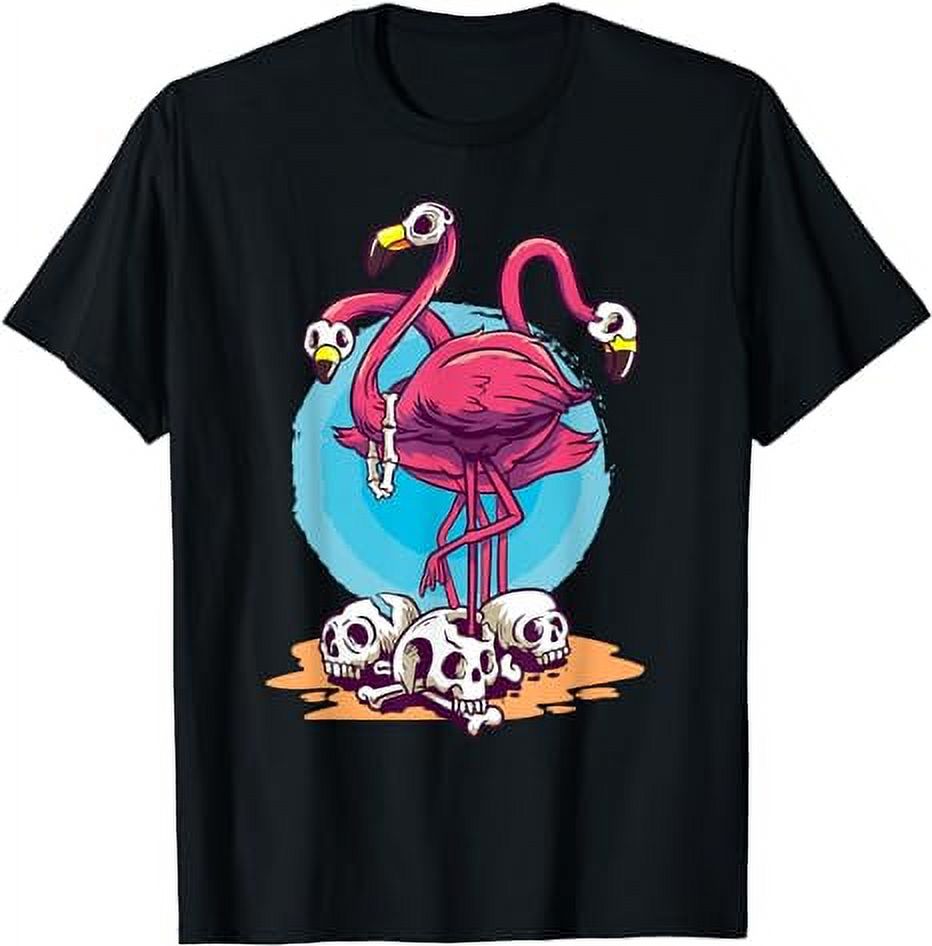 Creepy Flamingo Halloween Horror Skull T-Shirt - Walmart.com
