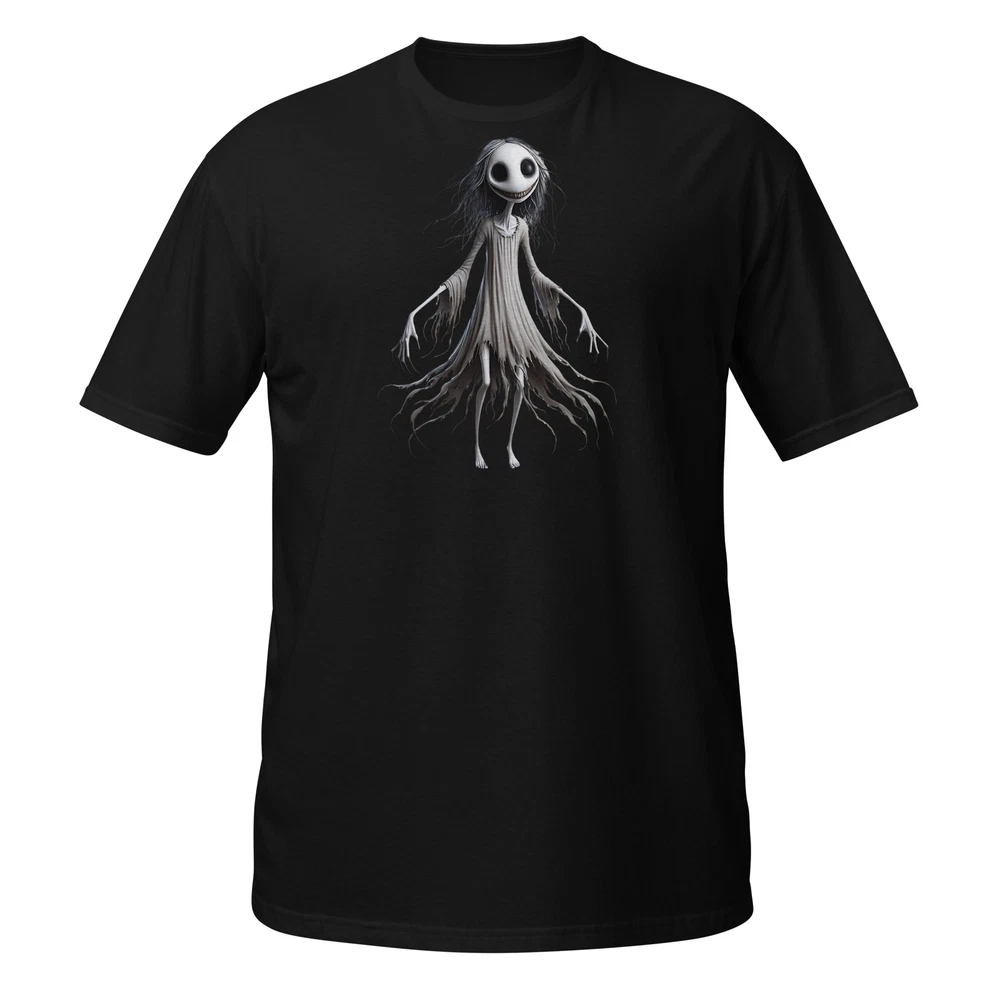Creepy Ghost Floating Spirit With Long Hair Scary Holiday Art Unisex T ...