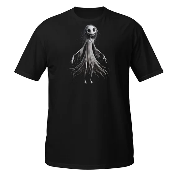 Creepy Ghost Floating Spirit With Long Hair Scary Holiday Art Unisex T ...