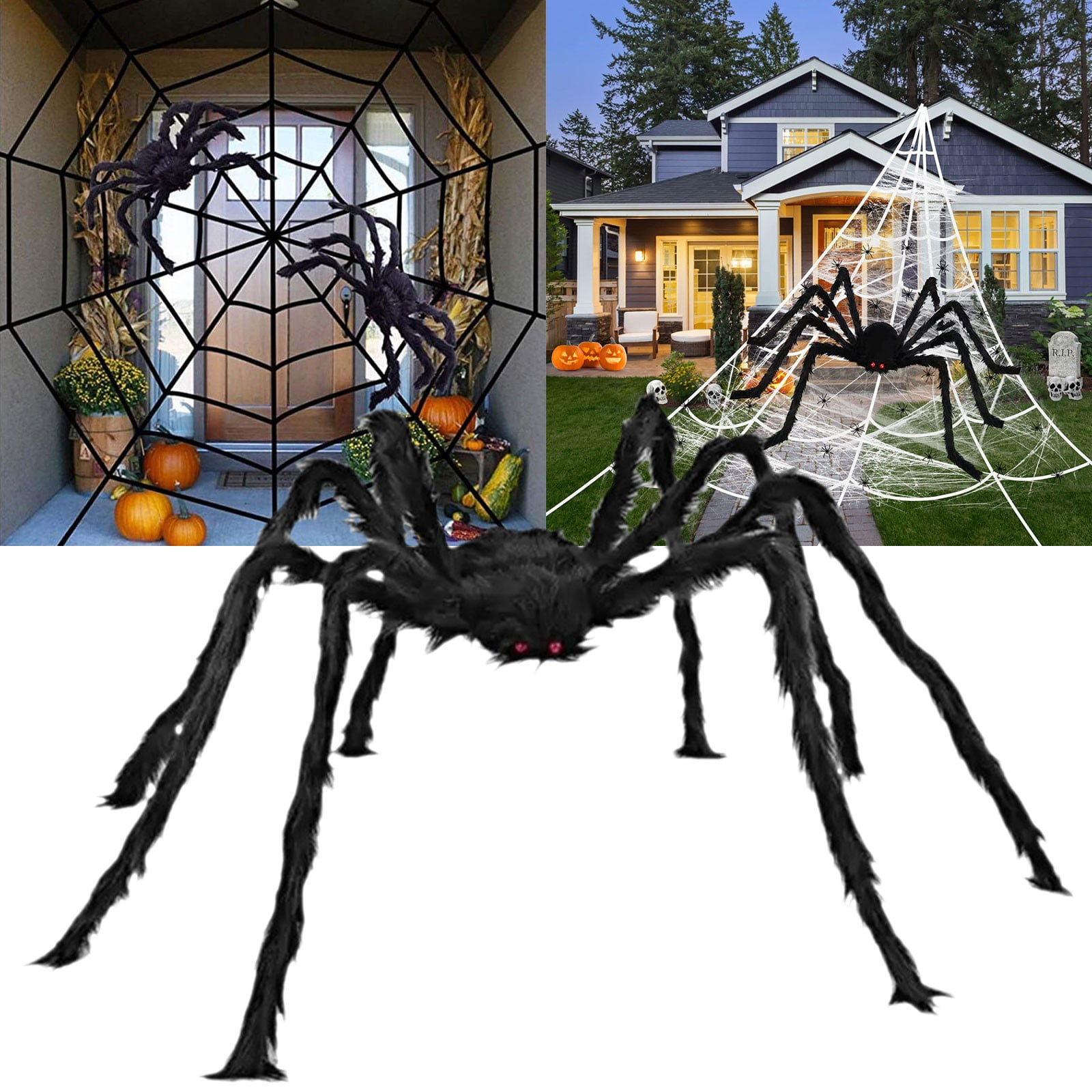 Creepy Giant Hairy Spider Halloween Prank Props Bendable Poseable Legs ...