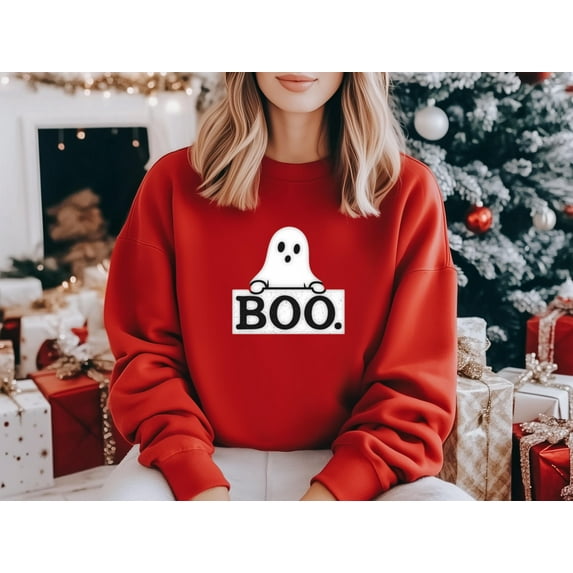 Creepy Halloween Boo Ghost Funny Simple Costume Themed Graphic Print ...