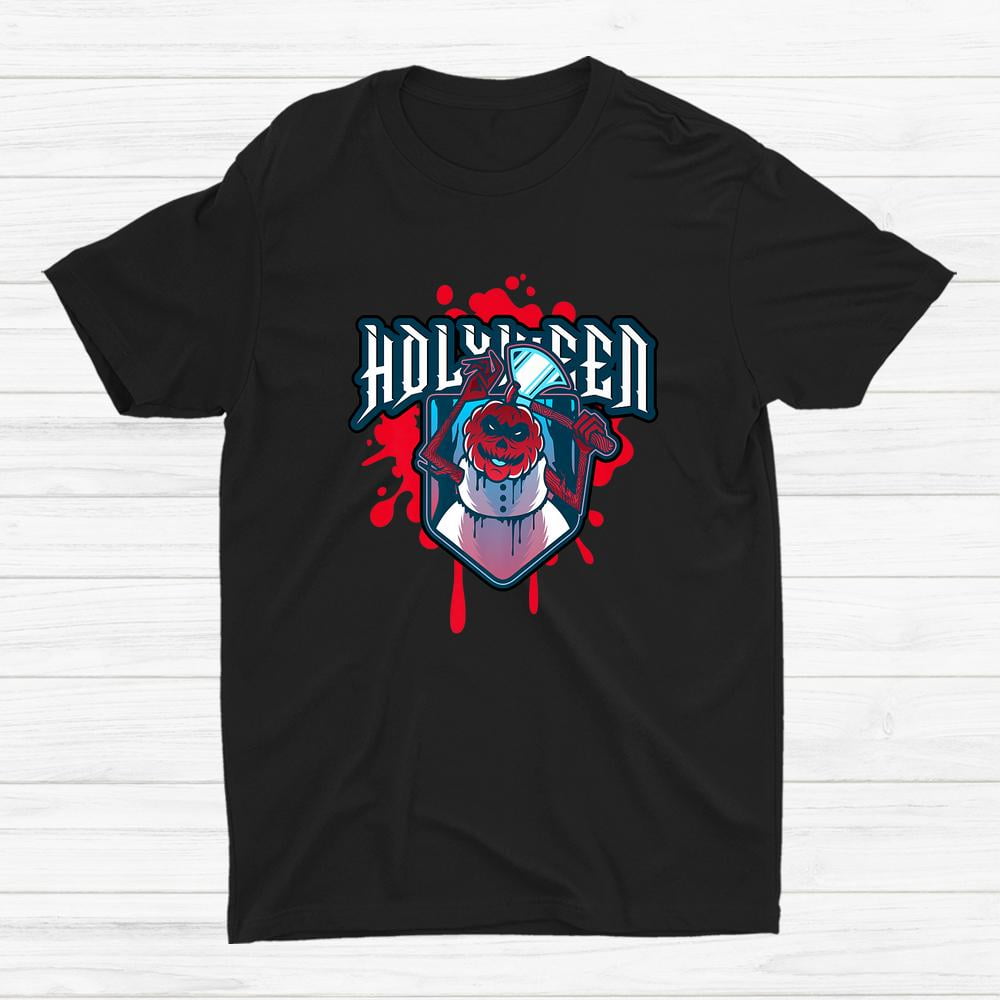 Creepy Halloween Creepy Snowman Shirt Gift Black Unisex T-Shirt ...