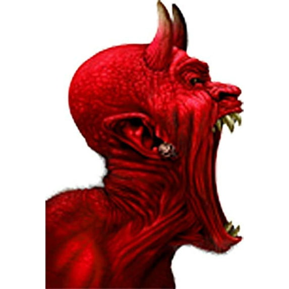 Creepy Halloween Evil Demon Devil Cartoon - Red Vinyl Decal Sticker (12 ...