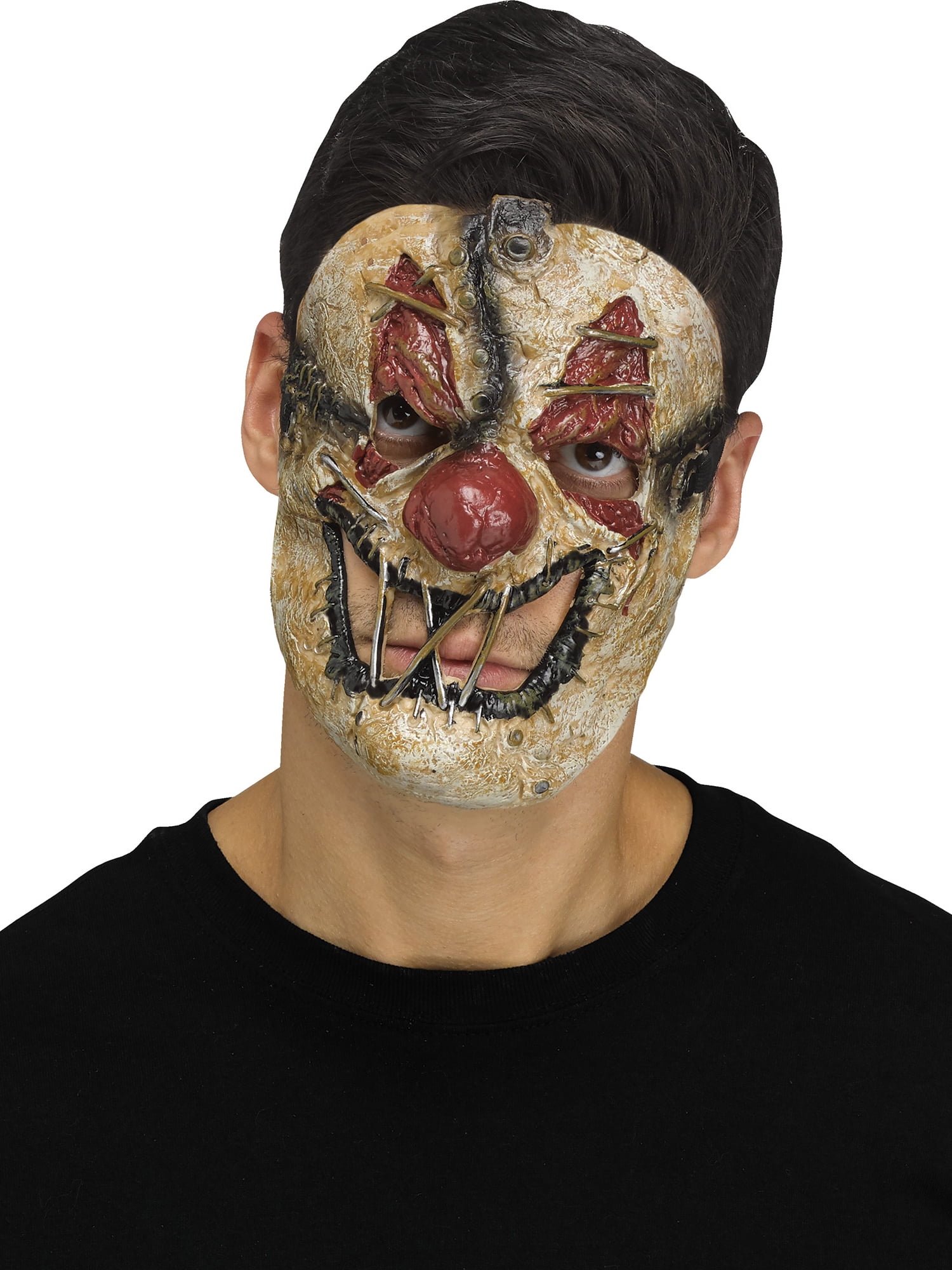 Fun World Killer Clown Creepy Sewn Mouth Horror Halloween Mask ...