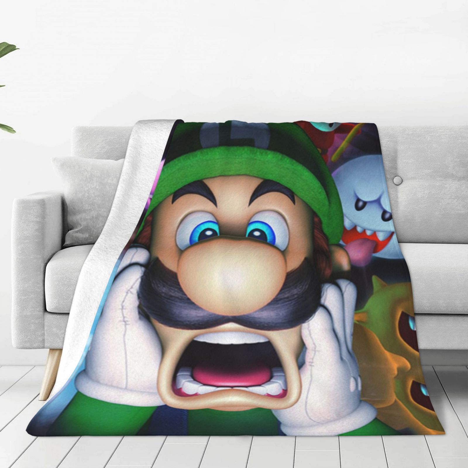 Creepy Luigi's Mansion Flannel Blanket Cozy Ultra-Soft Micro Fleece ...