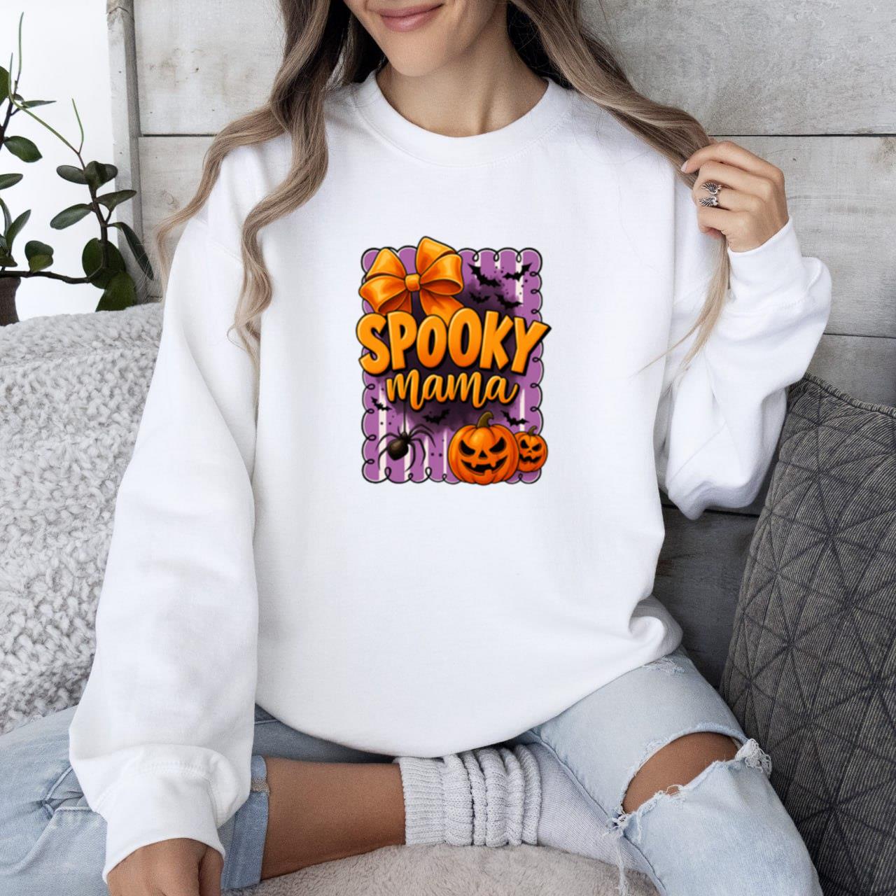 Creepy Mama Pumpkin Funny Halloween Cute Design Themed Mom Life Graphic ...