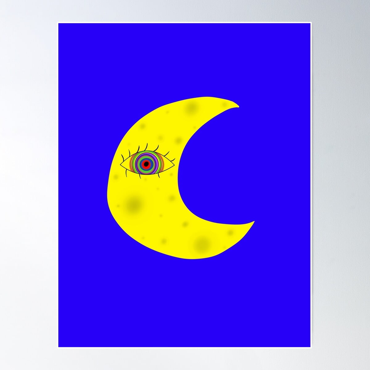 Creepy Moon Poster Wall Art, Modern Wall Decor For Living Room Bedroom ...