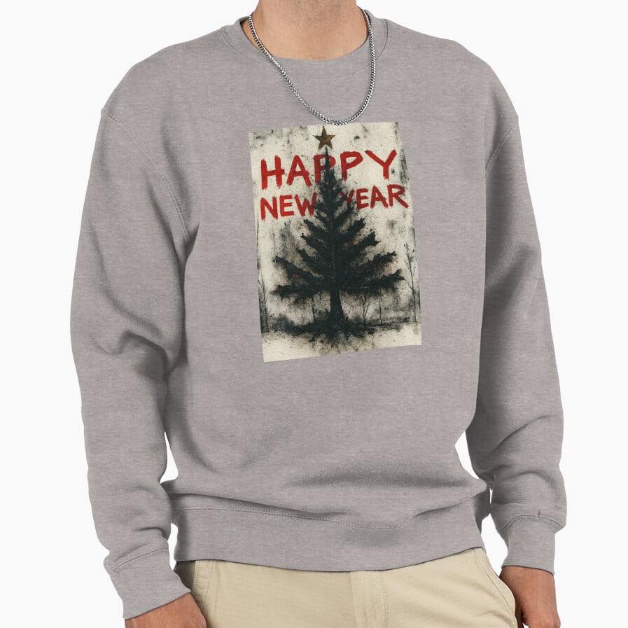 Creepy New Year Tree Horror Creepy Funny Retro Holiday Graphic Art ...