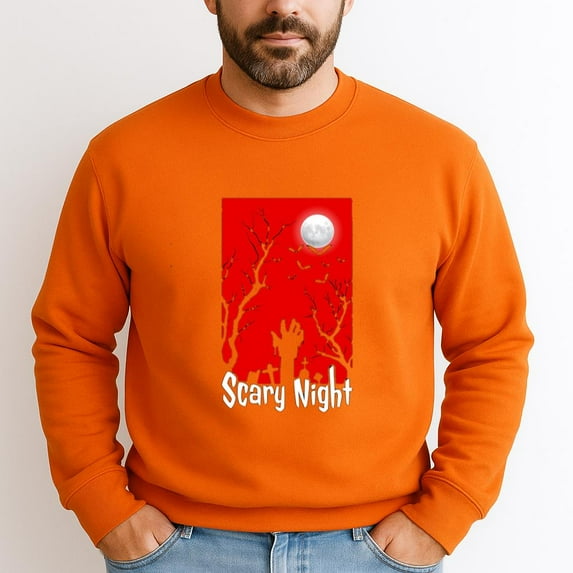 Creepy Night, Funny Halloween Graphic, Aesthetic Holiday - Soft Touch G2164 Unisex Sweatshirt ...