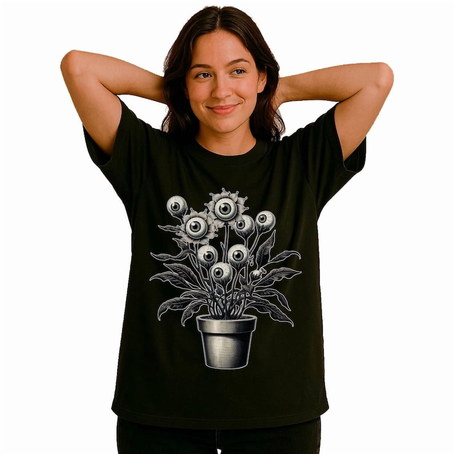 Creepy Plant Eyeballs T-Shirt | Floral Goth Weirdcore Tee | Odd Dark ...