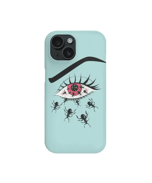 Creepy Red Eye With Ants Horror Art Phone Case for iPhone 16 15 14 13 ...