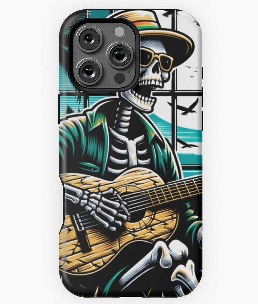 Creepy Reggae Music Halloween Skeleton Phone Case for iPhone 16 15 14 ...