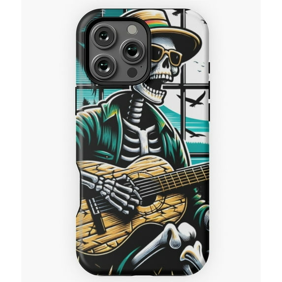 Creepy Reggae Music Halloween Skeleton Phone Case for iPhone 16 15 14 ...