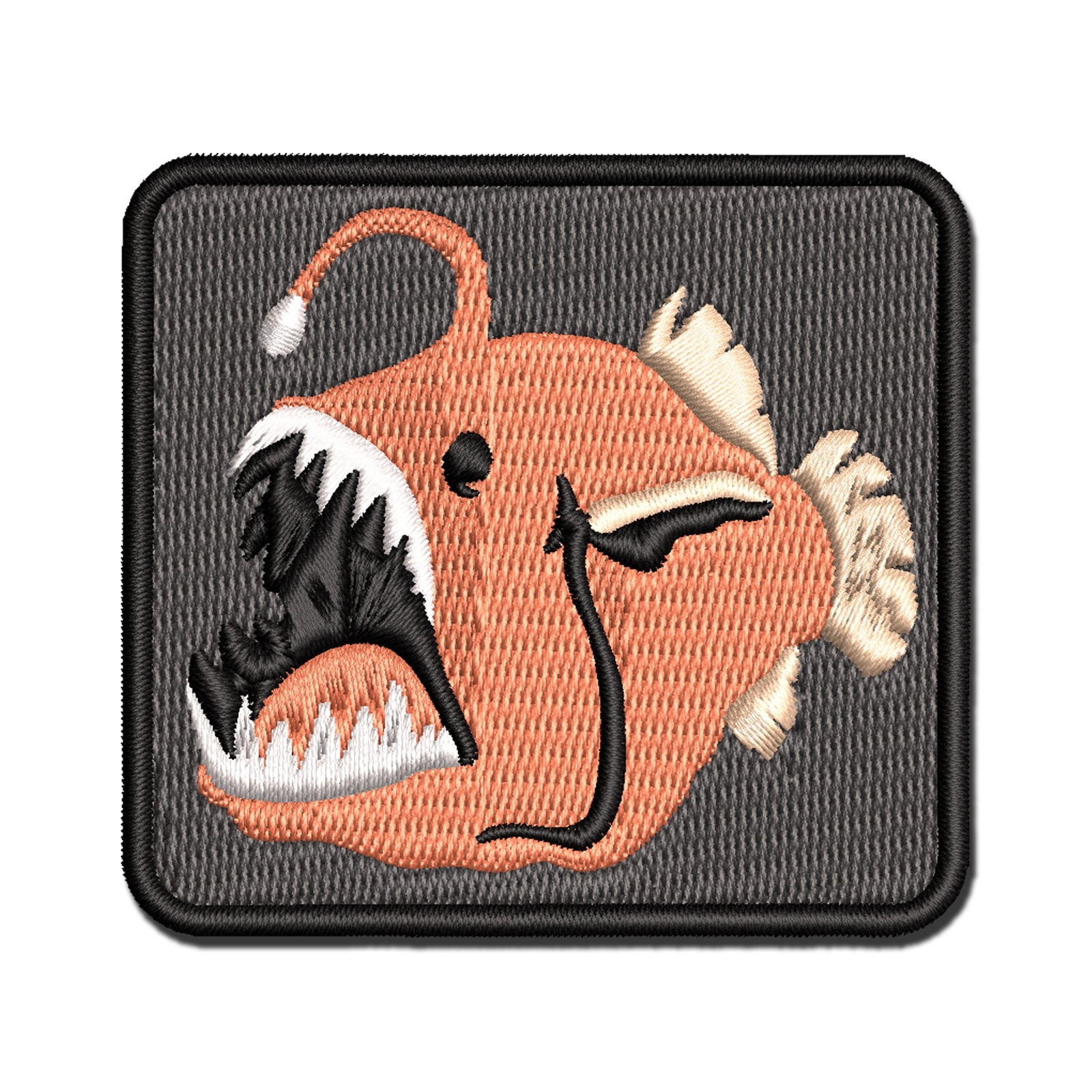 Creepy Scary Angler Fish Applique Multi-Color Embroidered Hook & Loop ...