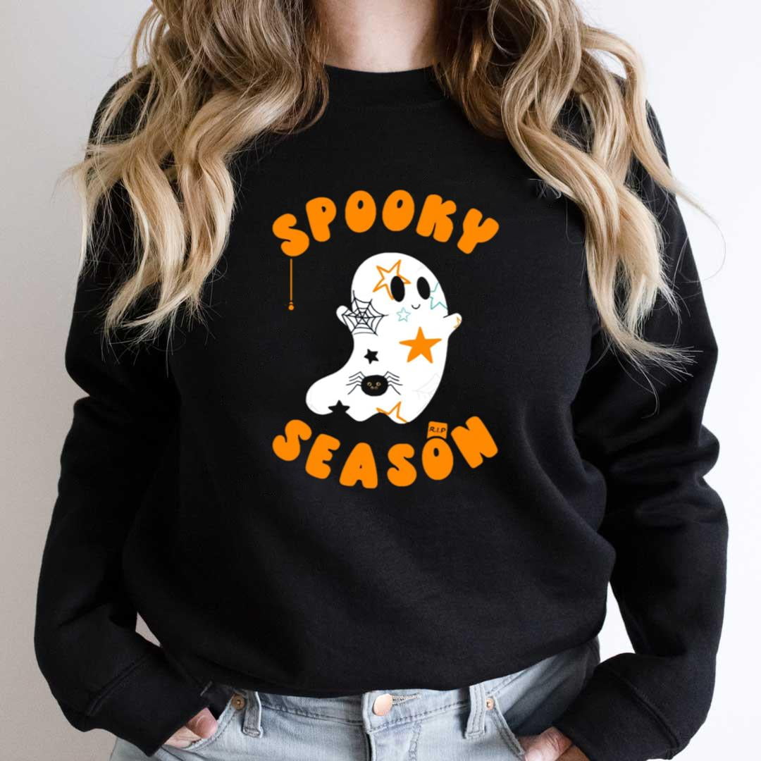 Creepy Season Cute Ghost Funny Halloween Graphic Tee, Holiday - Eco ...