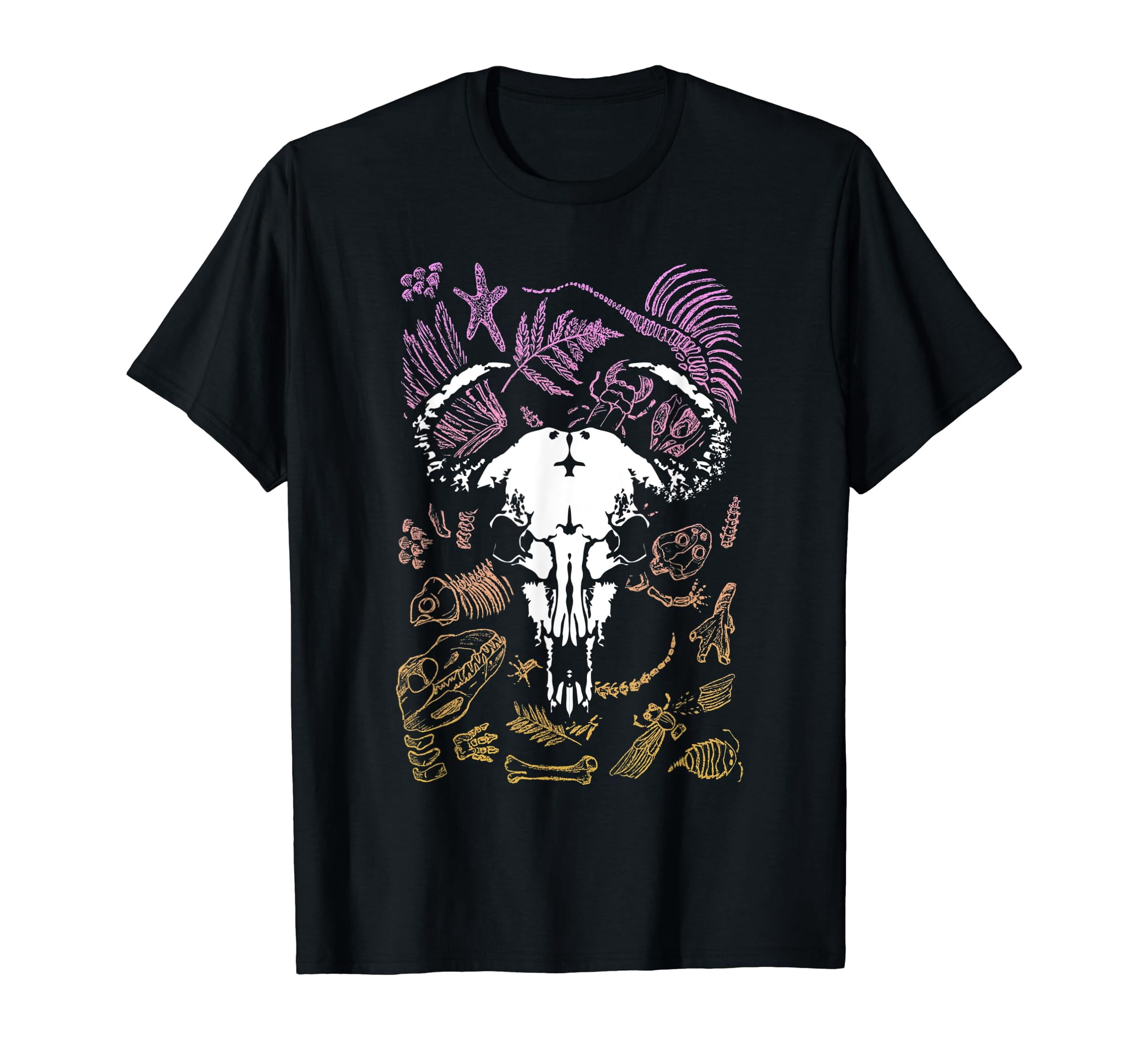 Creepy Skeleton Raven Viking Animal Bird Spooky Skull Crow Cotton T ...