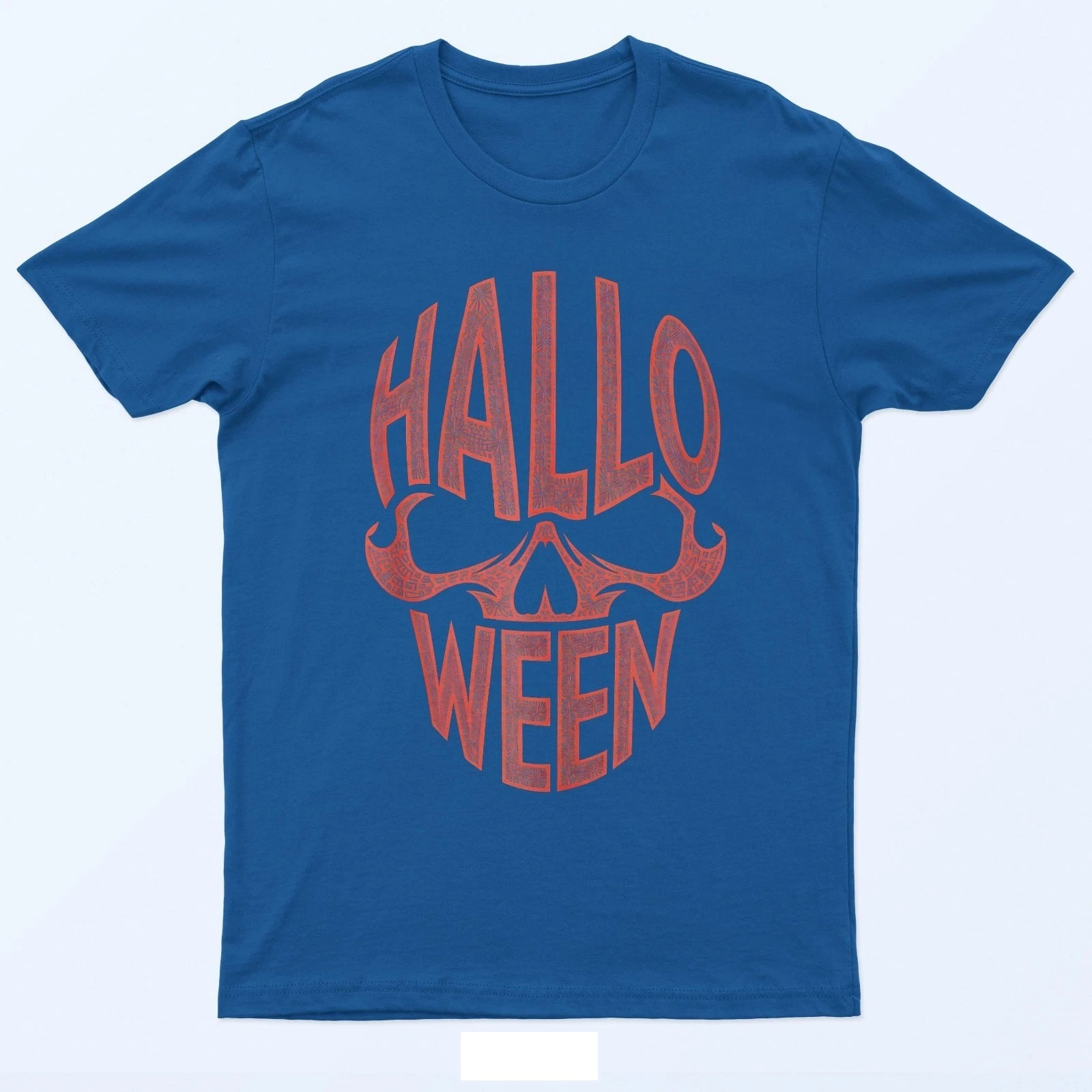 Creepy Skull Halloween Graphic T-Shirt, Spooky Typography Costume Tee ...