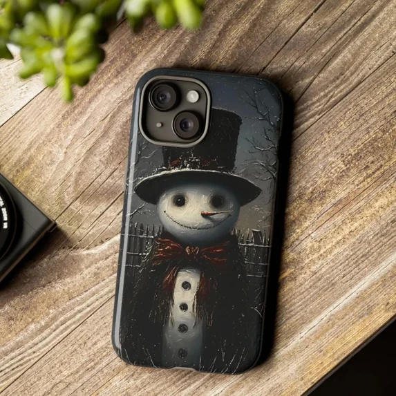 Creepy Snowman Gothic Winter Art iPhone Case 17 11 12 13 14 15 16 Pro ...