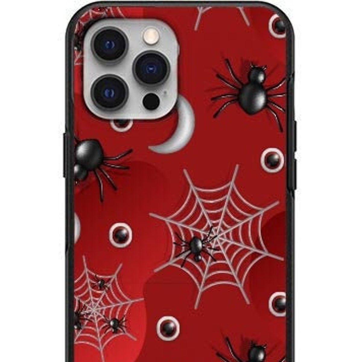 Creepy Spiders and Eyeballs Phone Case for 17 16 15 14 13 12 11 Pro Max ...