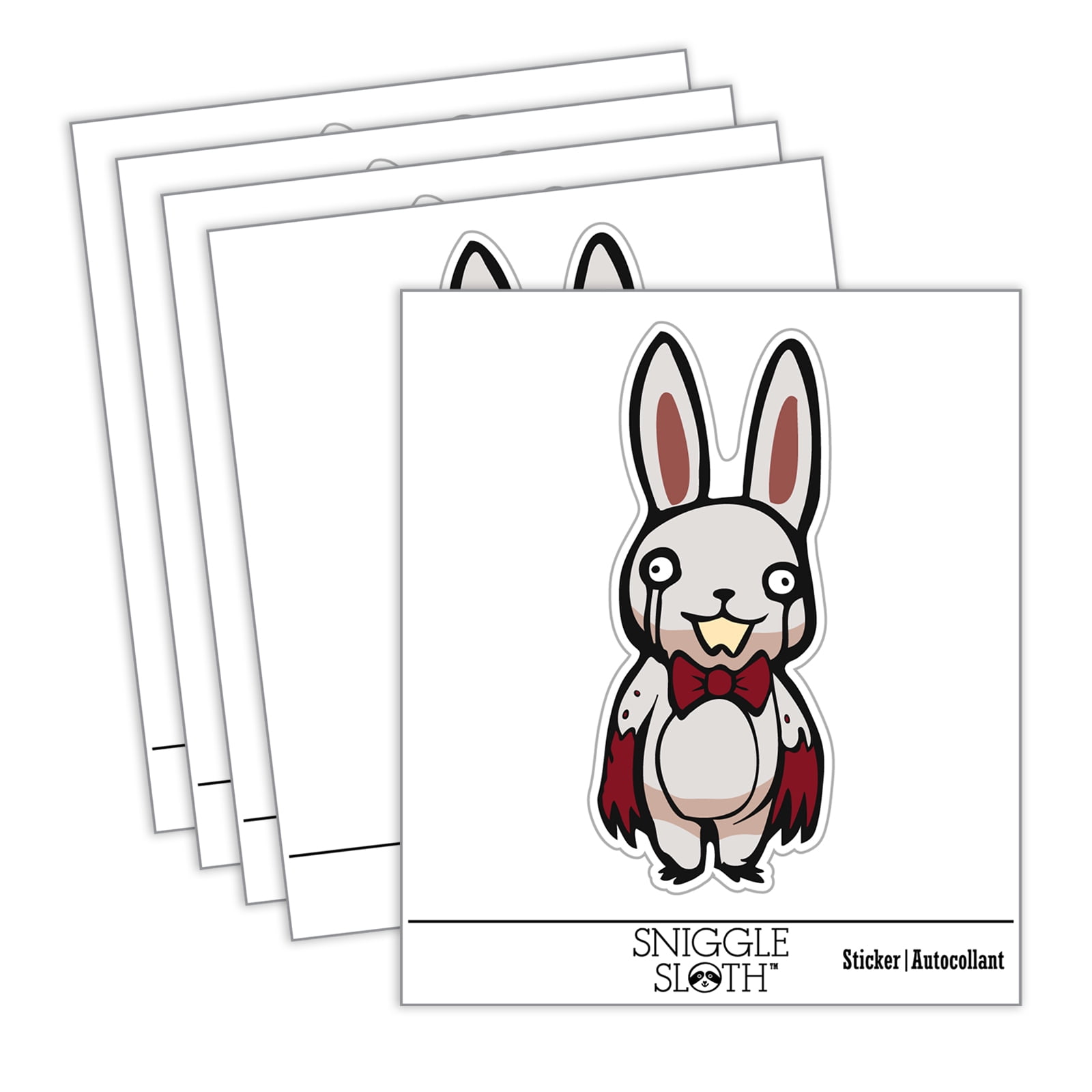 Creepy Spooky Murder Bunny Rabbit Horror Car Window Bumper Water Bottle ...