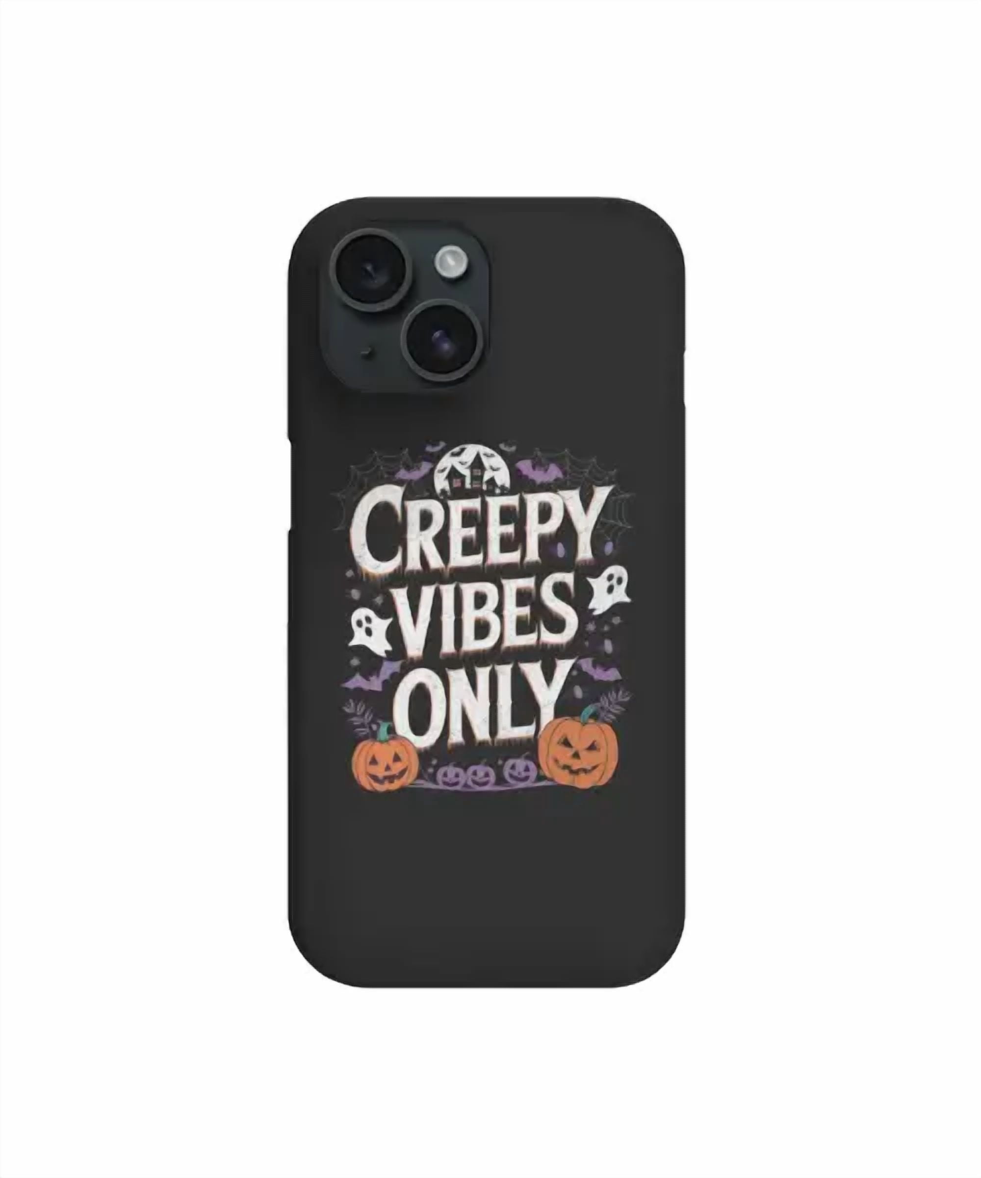 Creepy Vibes Only Halloween Ghosts Phone Case for iPhone 16 15 14 13 12 ...