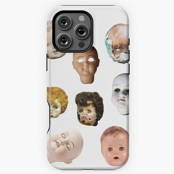 Creepy Vintage Doll Heads Horror Phone Case for iPhone 16 15 14 13 12 ...