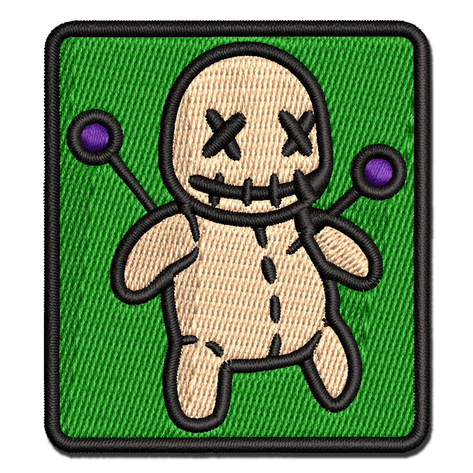 Creepy Voodoo Doll Applique Multi-Color Embroidered Iron-On Patch - 2.5 ...
