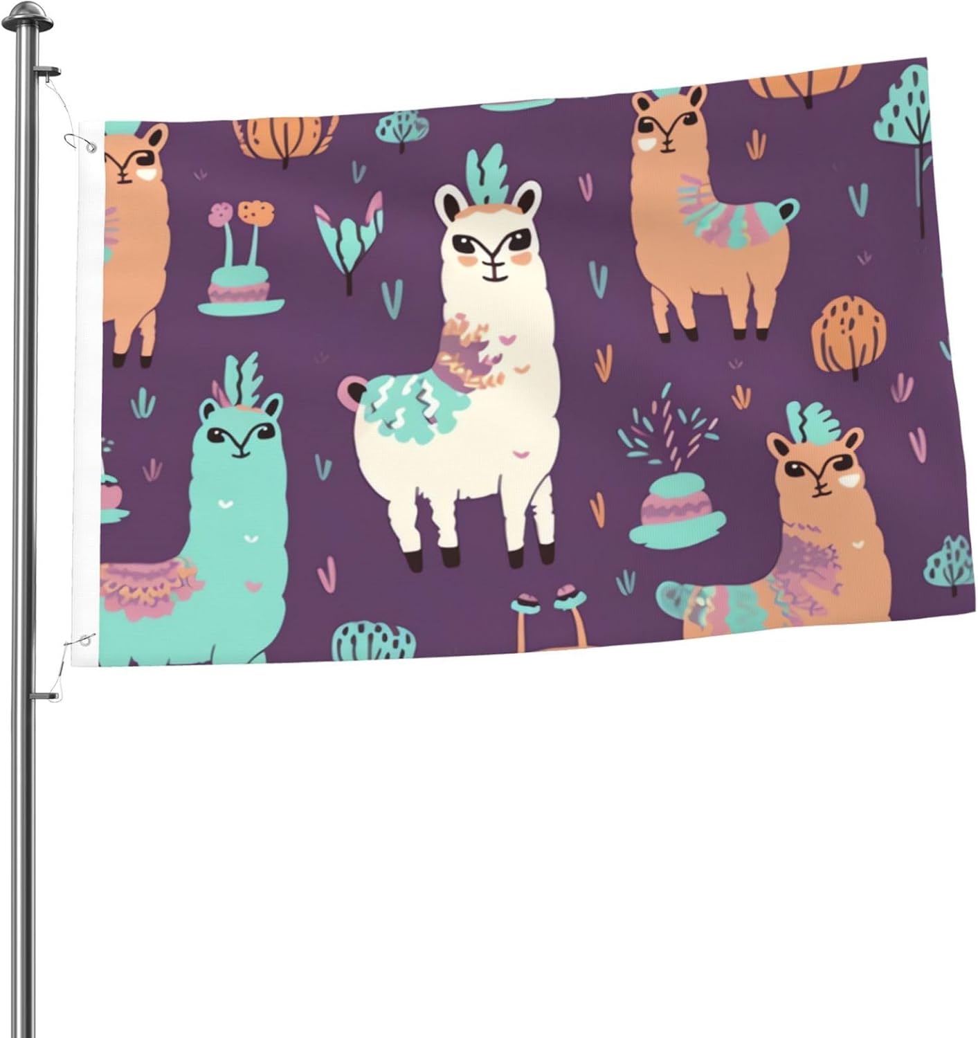 Creepy alpaca pattern Garden Flags Holiday Banner with Brass Grommets ...