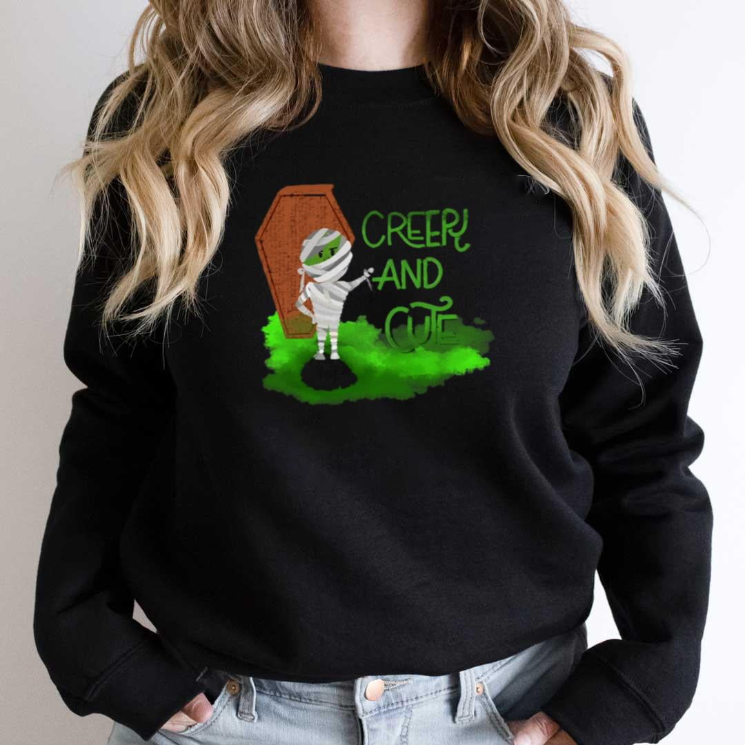 Creepy and Cute Mummy with Coffin, Funny Halloween Graphic SW18393 ...